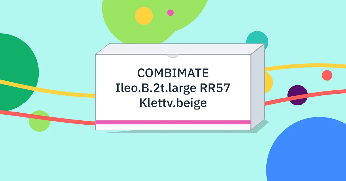 Symbolbild: Packung mit der Aufschrift COMBIMATE Ileo.B.2t.large RR57 Klettv.beige (PZN 03193637) – Verfügbarkeit und Bezug in Apotheken in Frankfurt am Main