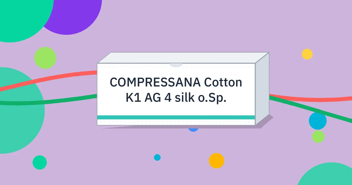 Symbolbild: Packung mit der Aufschrift COMPRESSANA Cotton K1 AG 4 silk o.Sp. (PZN 11393422) – Verfügbarkeit und Bezug in Apotheken in Frankfurt am Main