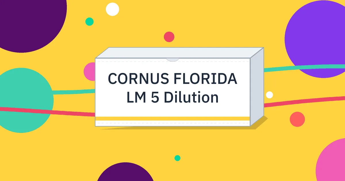 Symbolbild: Packung mit der Aufschrift CORNUS FLORIDA LM 5 Dilution (PZN 13452519) – Verfügbarkeit und Bezug in Apotheken in Frankfurt am Main