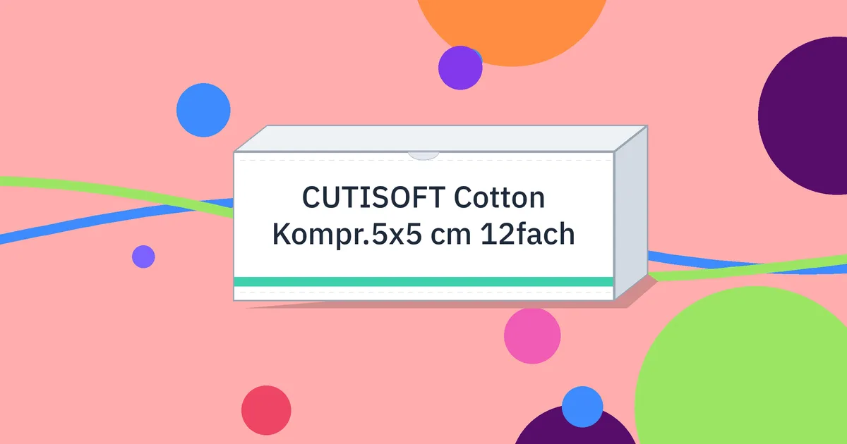 Symbolbild: Packung mit der Aufschrift CUTISOFT Cotton Kompr.5x5 cm 12fach (PZN 06477795) – Verfügbarkeit und Bezug in Apotheken in Frankfurt am Main