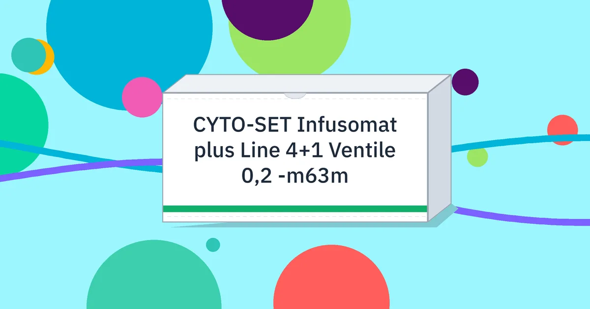 Symbolbild: Packung mit der Aufschrift CYTO-SET Infusomat plus Line 4+1 Ventile 0,2 -m63m (PZN 11556663) – Verfügbarkeit und Bezug in Apotheken in Frankfurt am Main