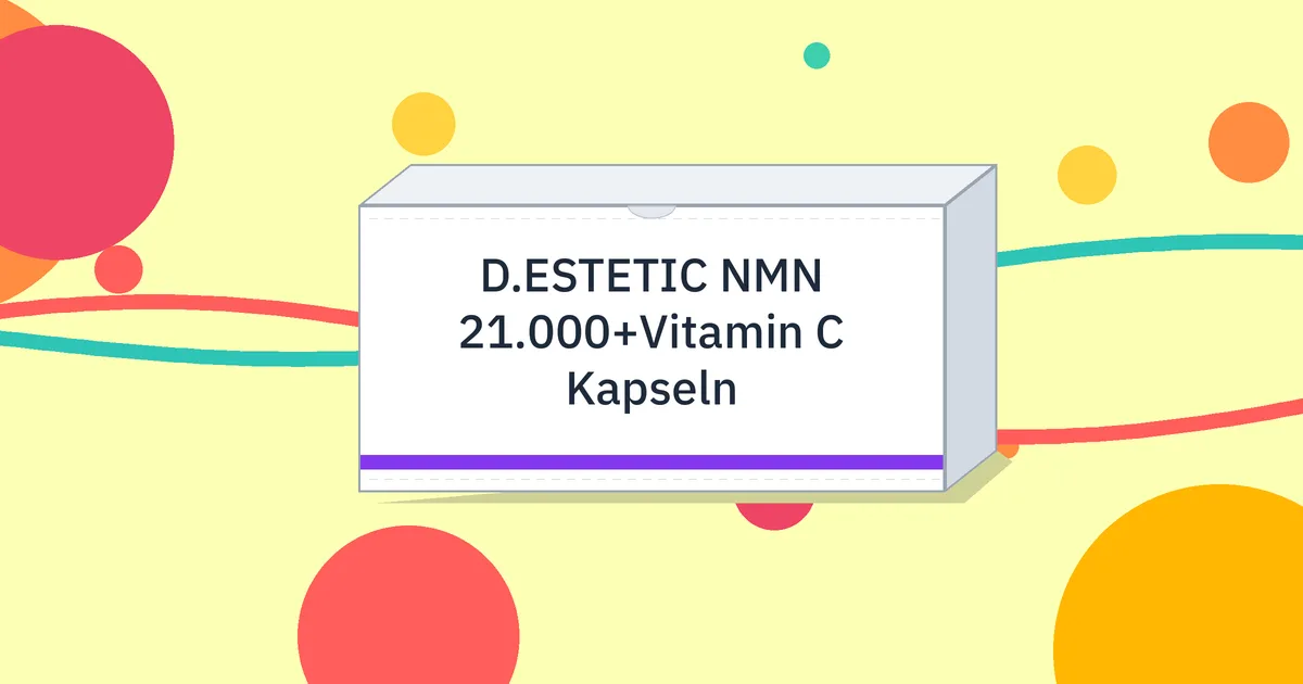 Symbolbild: Packung mit der Aufschrift D.ESTETIC NMN 21.000+Vitamin C Kapseln (PZN 17295620) – Verfügbarkeit und Bezug in Apotheken in Frankfurt am Main