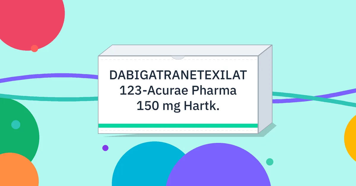 Symbolbild: Packung mit der Aufschrift DABIGATRANETEXILAT 123-Acurae Pharma 150 mg Hartk. (PZN 19135257) – Verfügbarkeit und Bezug in Apotheken in Frankfurt am Main