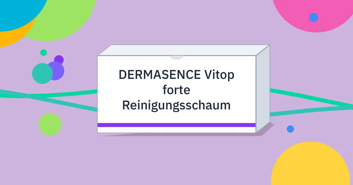 Symbolbild: Packung mit der Aufschrift DERMASENCE Vitop forte Reinigungsschaum (PZN 17364806) – Verfügbarkeit und Bezug in Apotheken in Frankfurt am Main