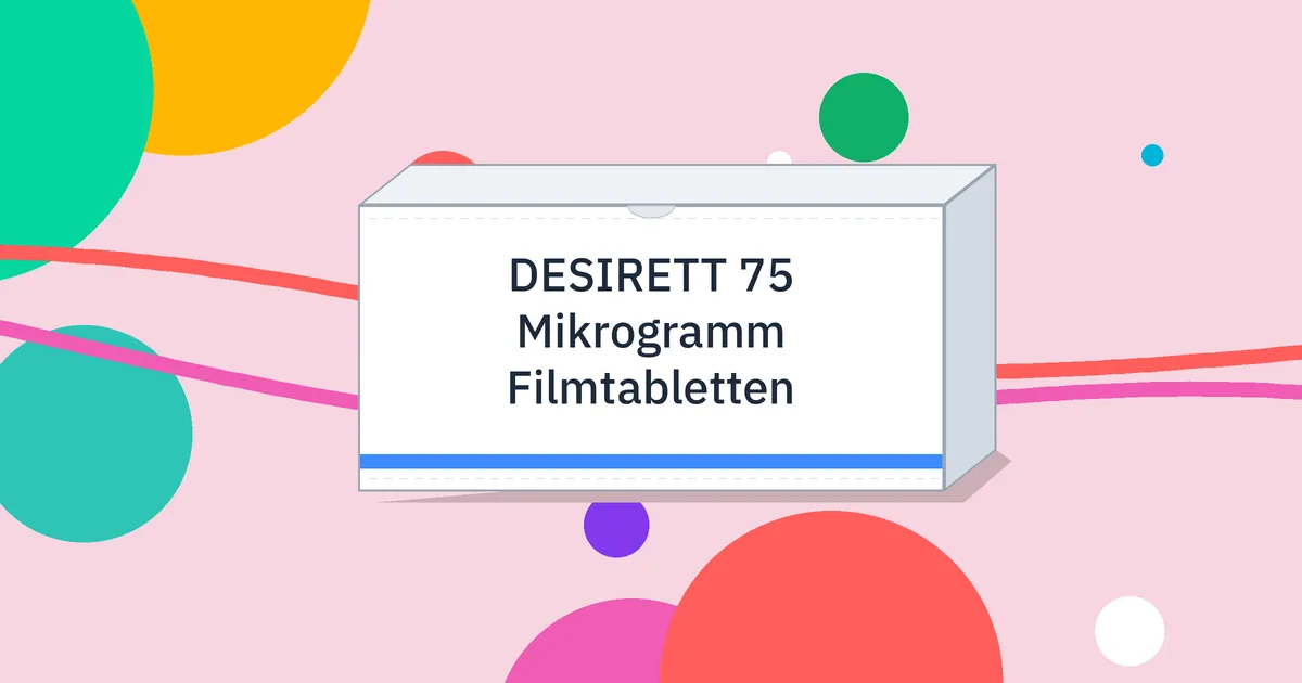 Symbolbild: Packung mit der Aufschrift DESIRETT 75 Mikrogramm Filmtabletten (PZN 01825820) – Verfügbarkeit und Bezug in Apotheken in Frankfurt am Main