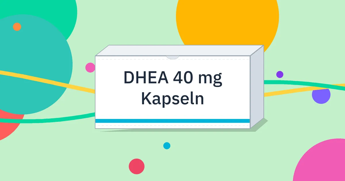 Symbolbild: Packung mit der Aufschrift DHEA 40 mg Kapseln (PZN 18682804) – Verfügbarkeit und Bezug in Apotheken in Frankfurt am Main