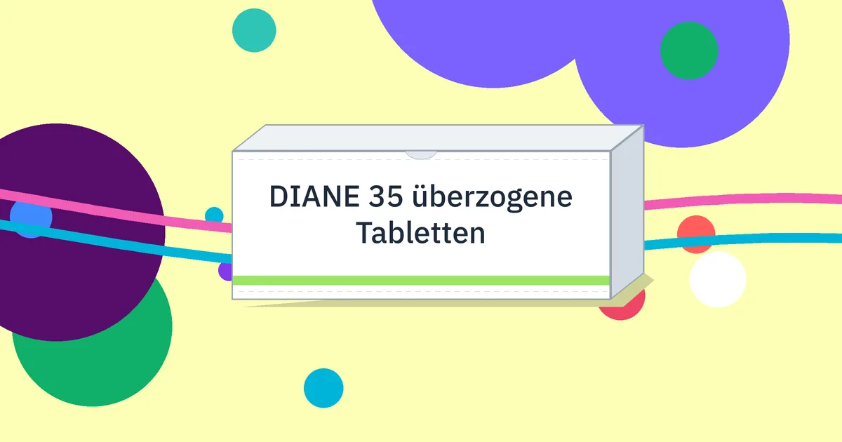 Symbolbild: Packung mit der Aufschrift DIANE 35 überzogene Tabletten (PZN 04333951) – Verfügbarkeit und Bezug in Apotheken in Frankfurt am Main