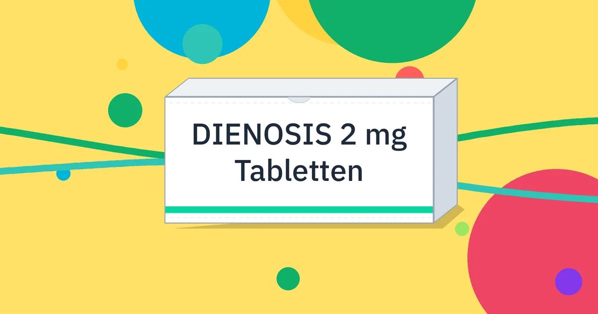 Symbolbild: Packung mit der Aufschrift DIENOSIS 2 mg Tabletten (PZN 18807223) – Verfügbarkeit und Bezug in Apotheken in Frankfurt am Main