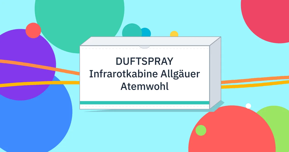 Symbolbild: Packung mit der Aufschrift DUFTSPRAY Infrarotkabine Allgäuer Atemwohl (PZN 16898173) – Verfügbarkeit und Bezug in Apotheken in Frankfurt am Main