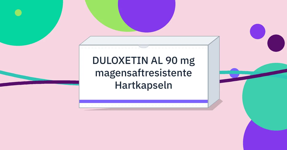 Symbolbild: Packung mit der Aufschrift DULOXETIN AL 90 mg magensaftresistente Hartkapseln (PZN 18249148) – Verfügbarkeit und Bezug in Apotheken in Frankfurt am Main