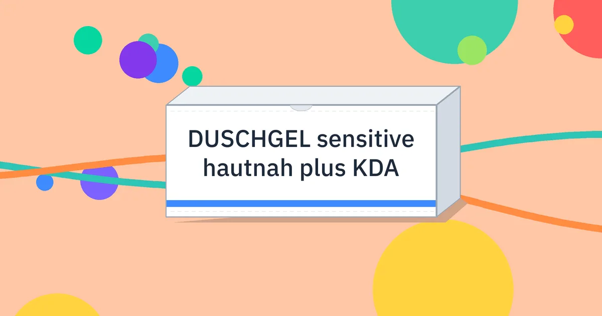 Symbolbild: Packung mit der Aufschrift DUSCHGEL sensitive hautnah plus KDA (PZN 19404266) – Verfügbarkeit und Bezug in Apotheken in Frankfurt am Main
