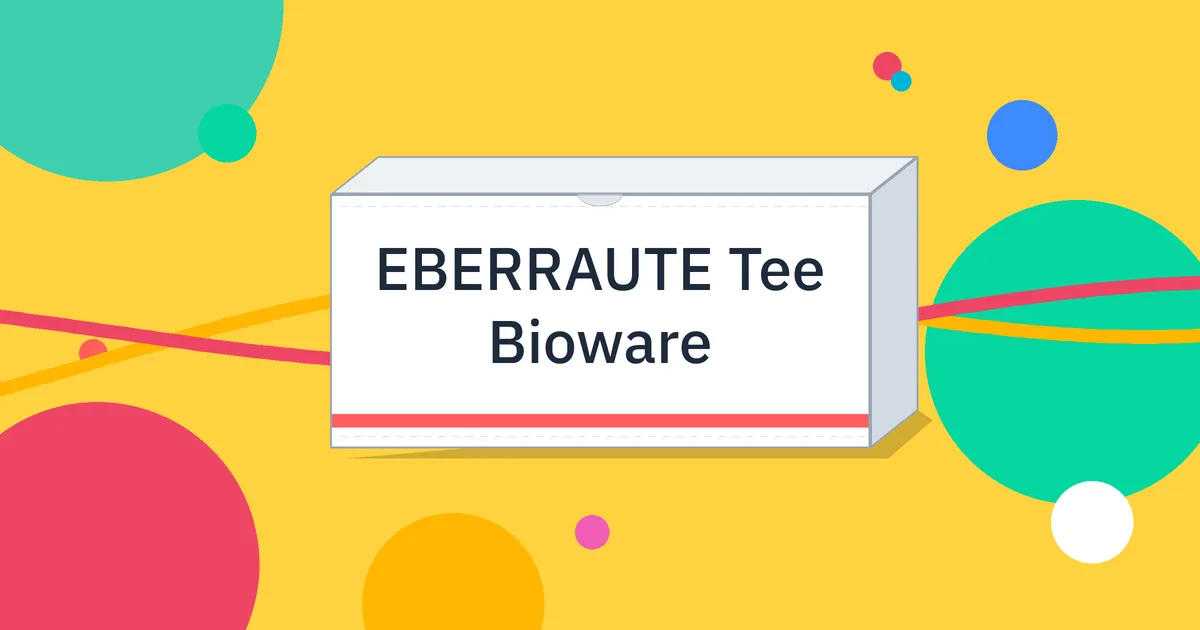 Symbolbild: Packung mit der Aufschrift EBERRAUTE Tee Bioware (PZN 04088925) – Verfügbarkeit und Bezug in Apotheken in Frankfurt am Main