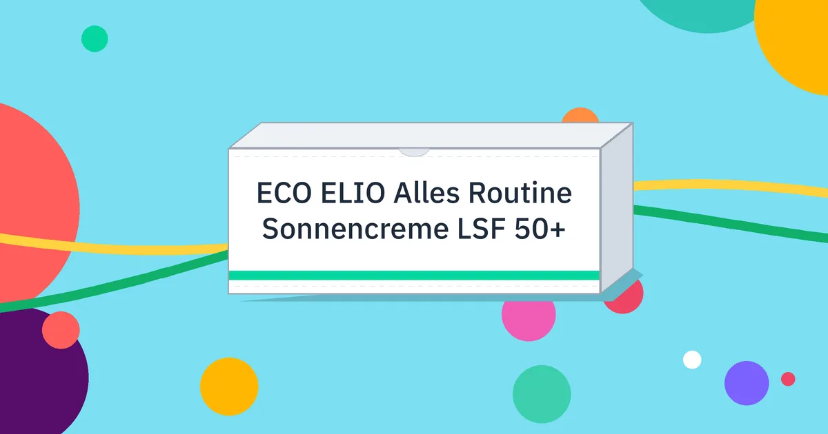 Symbolbild: Packung mit der Aufschrift ECO ELIO Alles Routine Sonnencreme LSF 50+ (PZN 19815897) – Verfügbarkeit und Bezug in Apotheken in Frankfurt am Main
