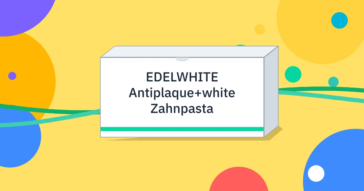 Symbolbild: Packung mit der Aufschrift EDELWHITE Antiplaque+white Zahnpasta (PZN 00170133) – Verfügbarkeit und Bezug in Apotheken in Frankfurt am Main