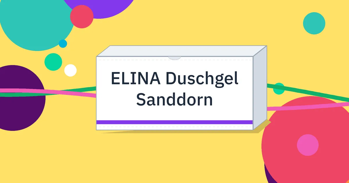 Symbolbild: Packung mit der Aufschrift ELINA Duschgel Sanddorn (PZN 11485012) – Verfügbarkeit und Bezug in Apotheken in Frankfurt am Main