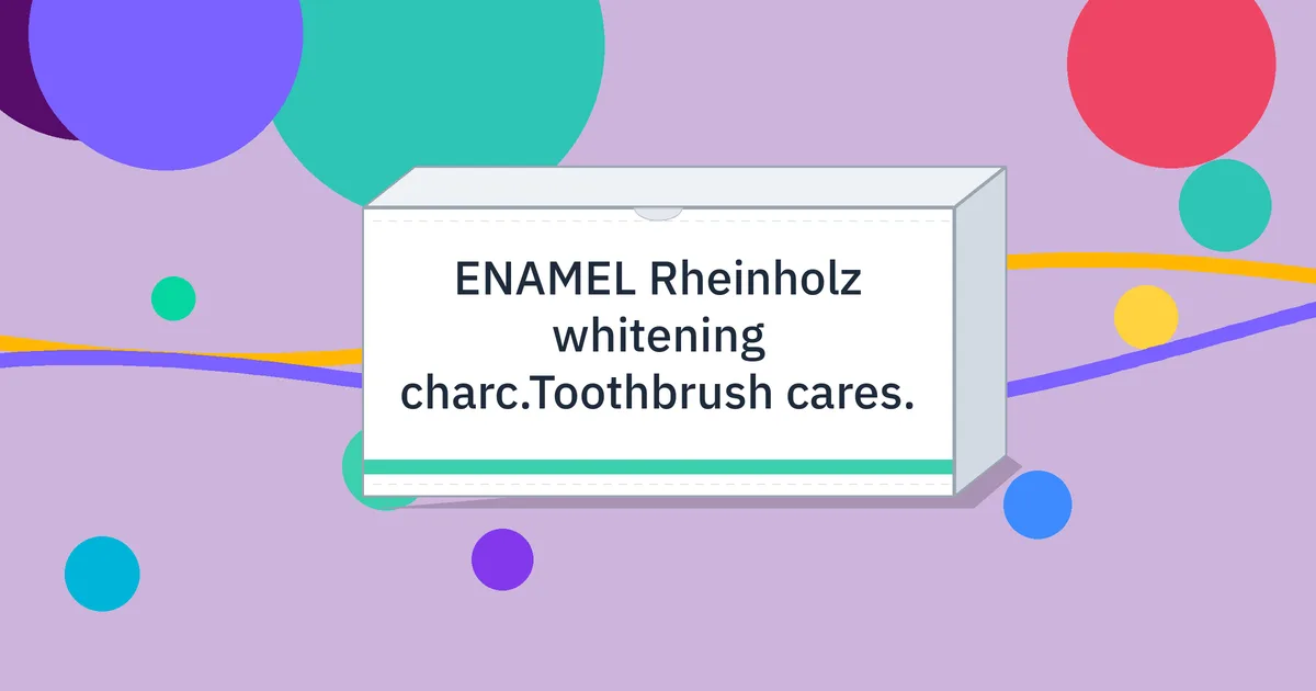 Symbolbild: Packung mit der Aufschrift ENAMEL Rheinholz whitening charc.Toothbrush cares. (PZN 18139454) – Verfügbarkeit und Bezug in Apotheken in Frankfurt am Main
