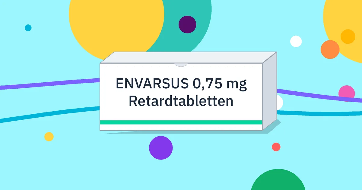Symbolbild: Packung mit der Aufschrift ENVARSUS 0,75 mg Retardtabletten (PZN 10410199) – Verfügbarkeit und Bezug in Apotheken in Frankfurt am Main
