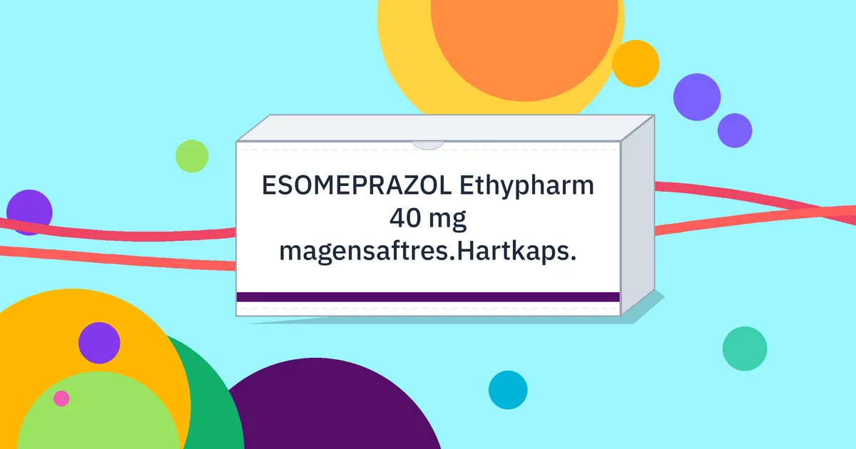 Symbolbild: Packung mit der Aufschrift ESOMEPRAZOL Ethypharm 40 mg magensaftres.Hartkaps. (PZN 11521179) – Verfügbarkeit und Bezug in Apotheken in Frankfurt am Main