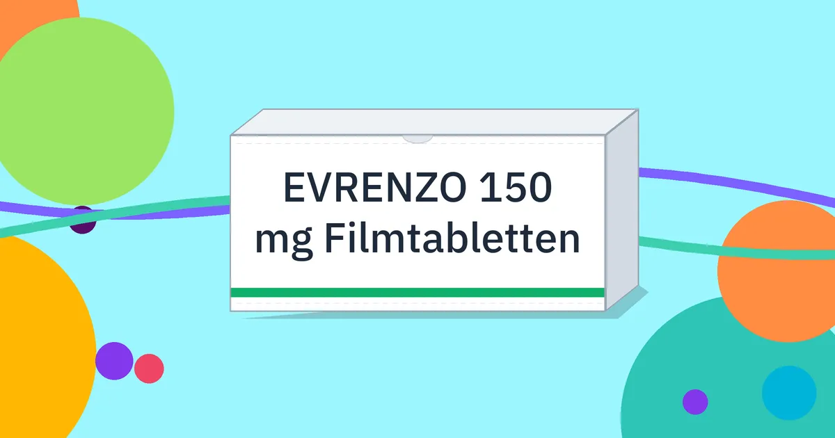Symbolbild: Packung mit der Aufschrift EVRENZO 150 mg Filmtabletten (PZN 18775664) – Verfügbarkeit und Bezug in Apotheken in Frankfurt am Main