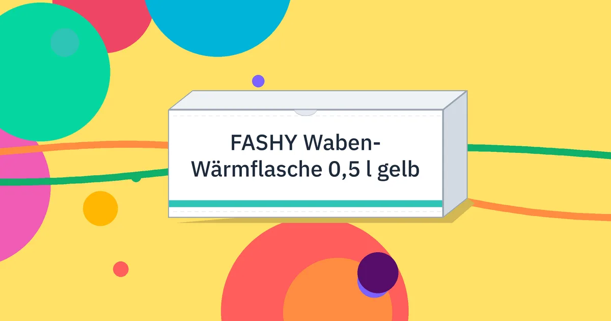 Symbolbild: Packung mit der Aufschrift FASHY Waben-Wärmflasche 0,5 l gelb (PZN 18025762) – Verfügbarkeit und Bezug in Apotheken in Frankfurt am Main