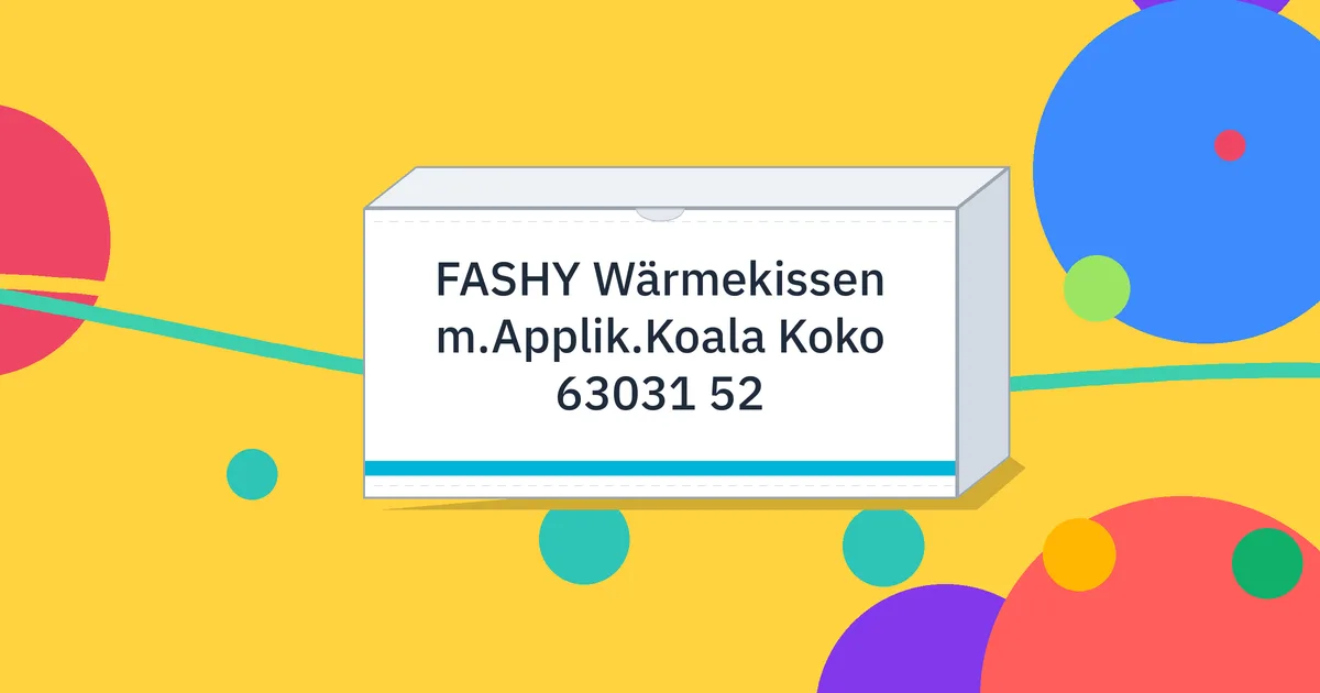 Symbolbild: Packung mit der Aufschrift FASHY Wärmekissen m.Applik.Koala Koko 63031 52 (PZN 15572736) – Verfügbarkeit und Bezug in Apotheken in Frankfurt am Main