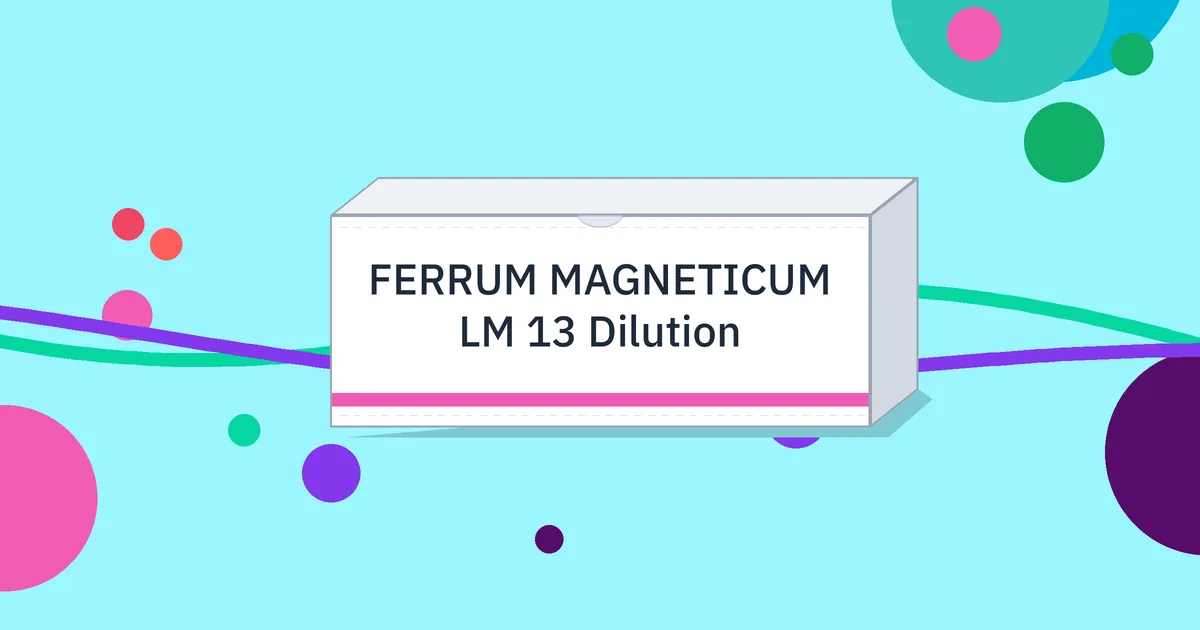 Symbolbild: Packung mit der Aufschrift FERRUM MAGNETICUM LM 13 Dilution (PZN 12849858) – Verfügbarkeit und Bezug in Apotheken in Frankfurt am Main