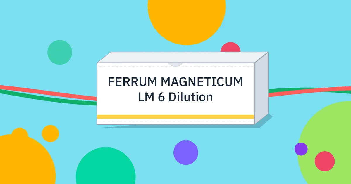 Symbolbild: Packung mit der Aufschrift FERRUM MAGNETICUM LM 6 Dilution (PZN 12849781) – Verfügbarkeit und Bezug in Apotheken in Frankfurt am Main