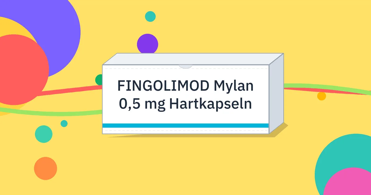 Symbolbild: Packung mit der Aufschrift FINGOLIMOD Mylan 0,5 mg Hartkapseln (PZN 17582845) – Verfügbarkeit und Bezug in Apotheken in Frankfurt am Main
