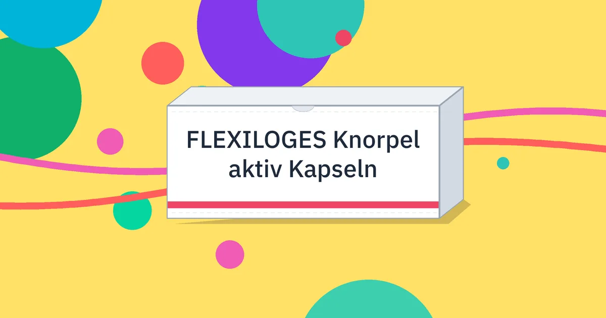 Symbolbild: Packung mit der Aufschrift FLEXILOGES Knorpel aktiv Kapseln (PZN 18784628) – Verfügbarkeit und Bezug in Apotheken in Frankfurt am Main