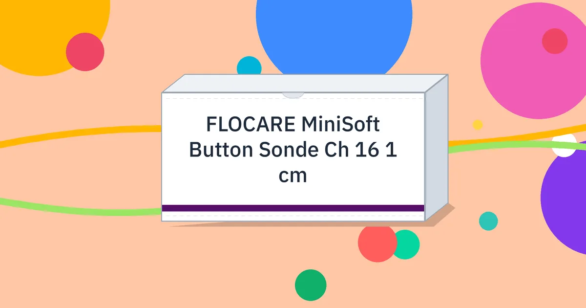 Symbolbild: Packung mit der Aufschrift FLOCARE MiniSoft Button Sonde Ch 16 1 cm (PZN 16019295) – Verfügbarkeit und Bezug in Apotheken in Frankfurt am Main