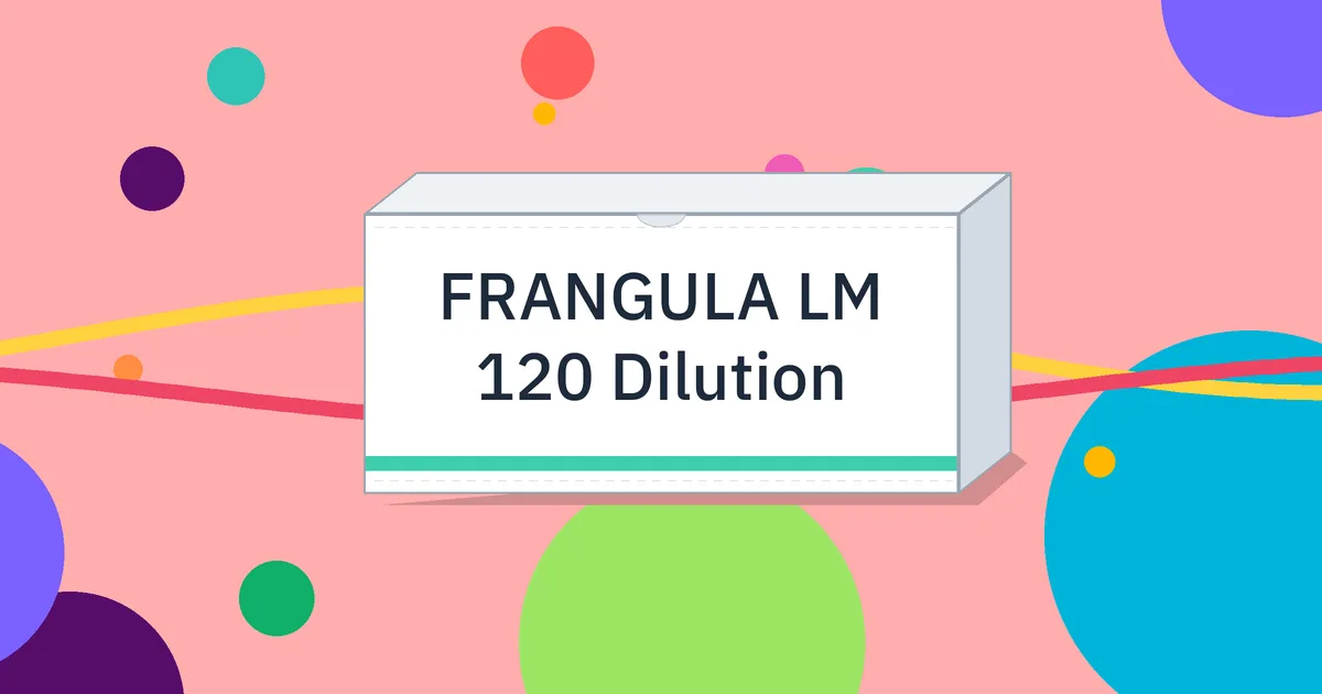 Symbolbild: Packung mit der Aufschrift FRANGULA LM 120 Dilution (PZN 12874715) – Verfügbarkeit und Bezug in Apotheken in Frankfurt am Main