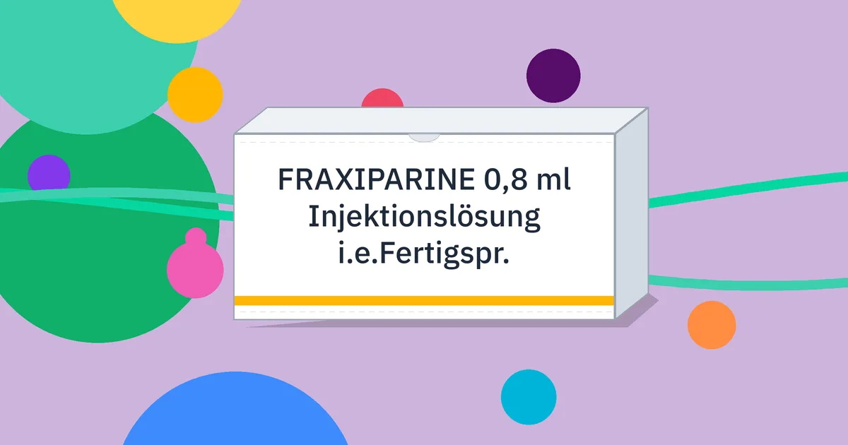 Symbolbild: Packung mit der Aufschrift FRAXIPARINE 0,8 ml Injektionslösung i.e.Fertigspr. (PZN 02783259) – Verfügbarkeit und Bezug in Apotheken in Frankfurt am Main