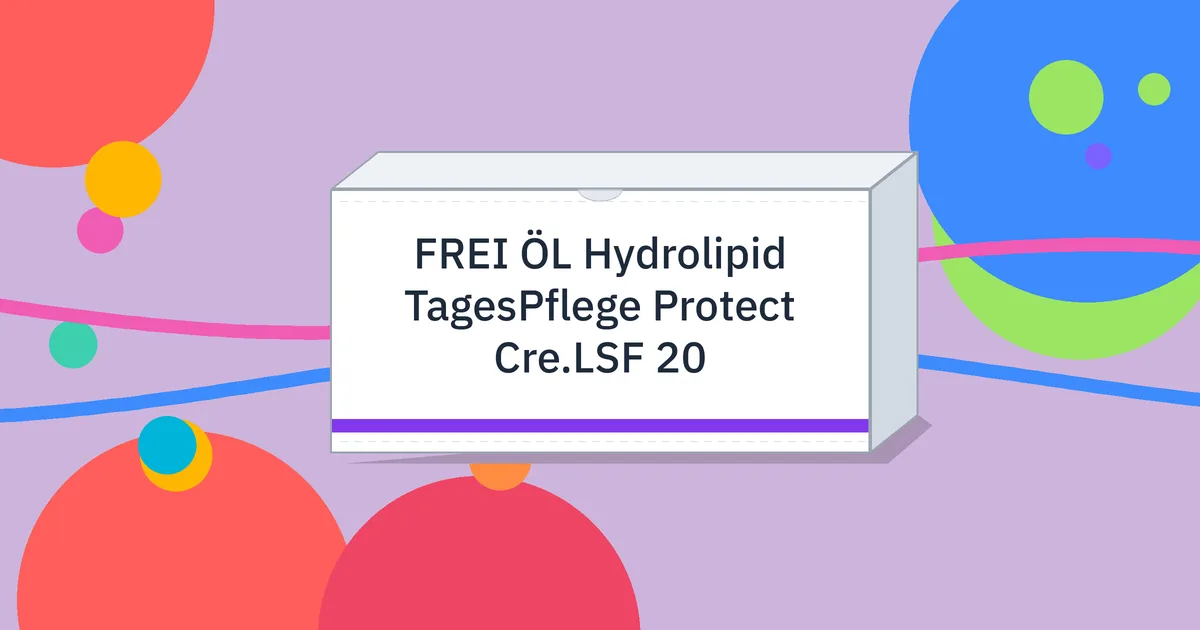 Symbolbild: Packung mit der Aufschrift FREI ÖL Hydrolipid TagesPflege Protect Cre.LSF 20 (PZN 14179971) – Verfügbarkeit und Bezug in Apotheken in Frankfurt am Main