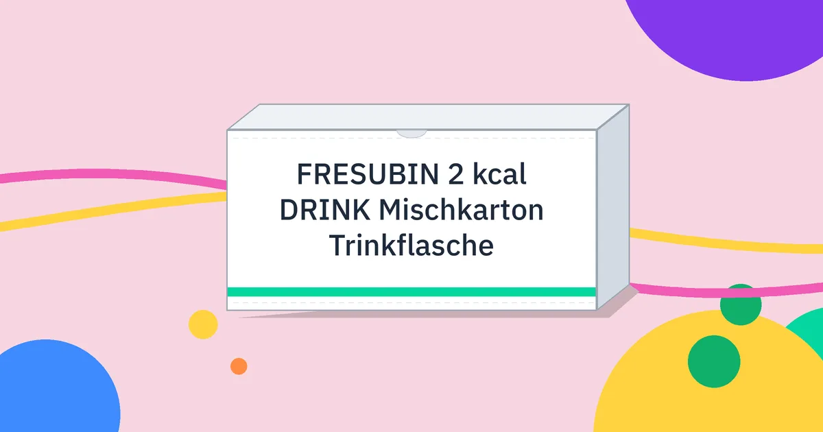 Symbolbild: Packung mit der Aufschrift FRESUBIN 2 kcal DRINK Mischkarton Trinkflasche (PZN 19750376) – Verfügbarkeit und Bezug in Apotheken in Frankfurt am Main