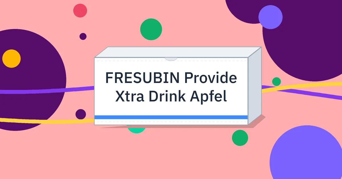 Symbolbild: Packung mit der Aufschrift FRESUBIN Provide Xtra Drink Apfel (PZN 14145009) – Verfügbarkeit und Bezug in Apotheken in Frankfurt am Main