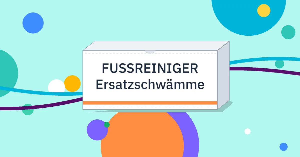 Symbolbild: Packung mit der Aufschrift FUSSREINIGER Ersatzschwämme (PZN 08457489) – Verfügbarkeit und Bezug in Apotheken in Frankfurt am Main