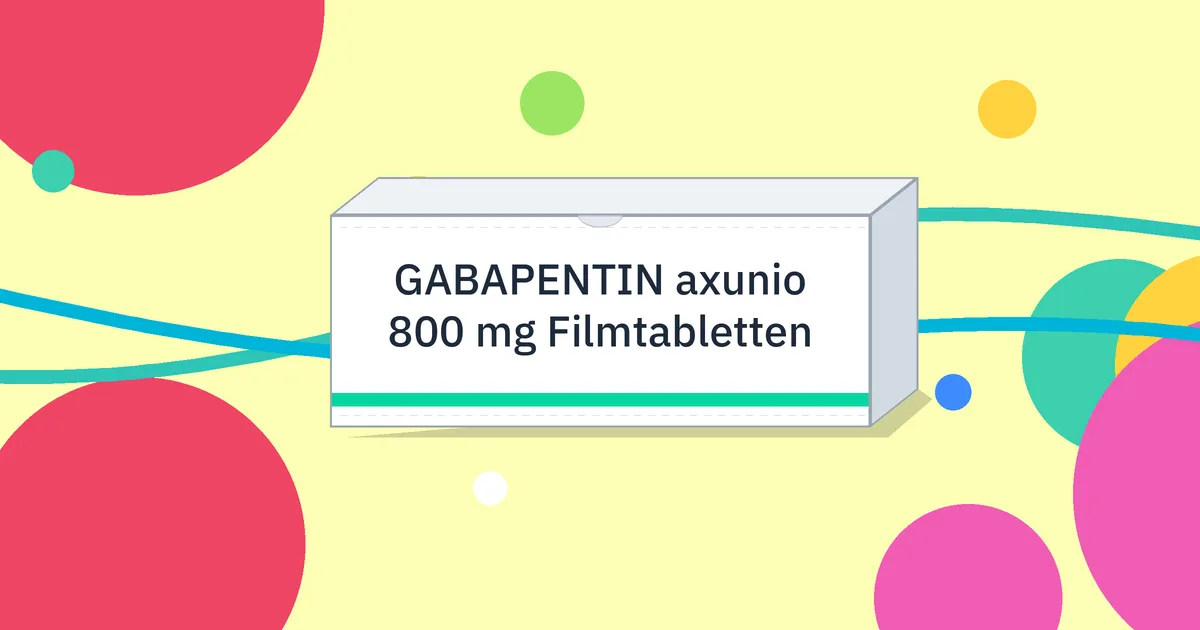 Symbolbild: Packung mit der Aufschrift GABAPENTIN axunio 800 mg Filmtabletten (PZN 18705037) – Verfügbarkeit und Bezug in Apotheken in Frankfurt am Main