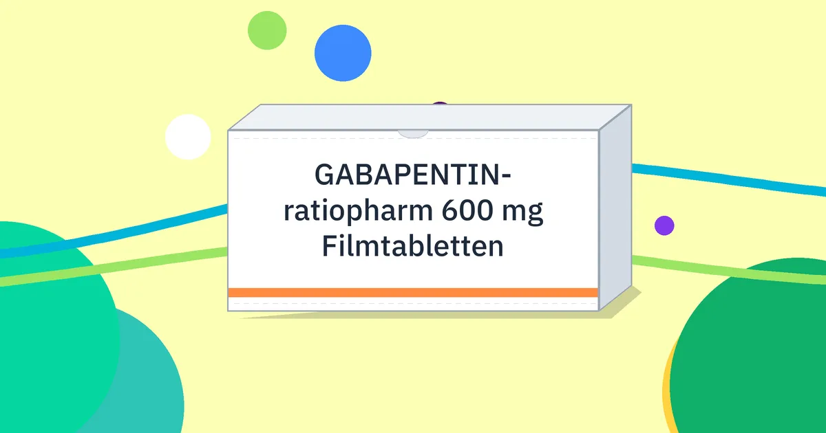 Symbolbild: Packung mit der Aufschrift GABAPENTIN-ratiopharm 600 mg Filmtabletten (PZN 13166736) – Verfügbarkeit und Bezug in Apotheken in Frankfurt am Main