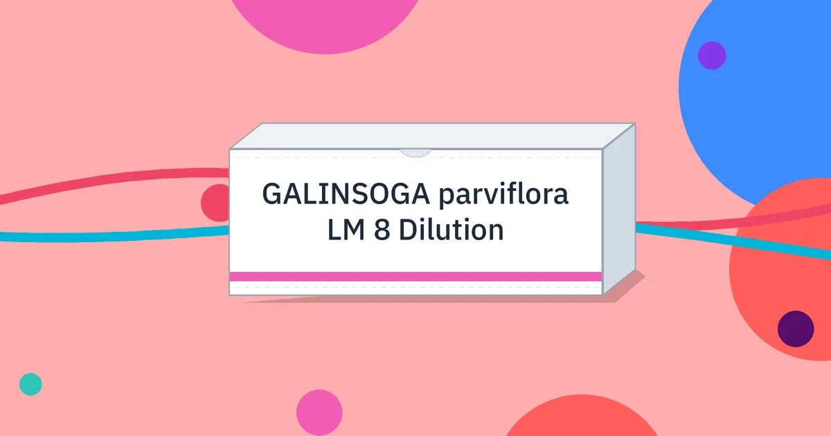 Symbolbild: Packung mit der Aufschrift GALINSOGA parviflora LM 8 Dilution (PZN 13496617) – Verfügbarkeit und Bezug in Apotheken in Frankfurt am Main