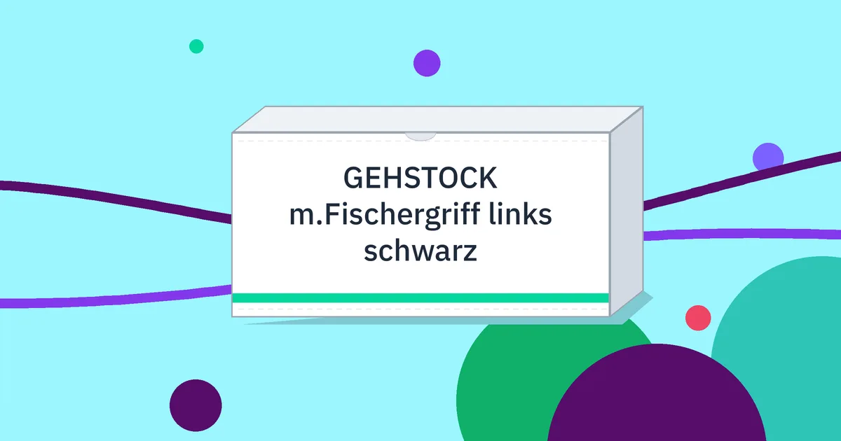 Symbolbild: Packung mit der Aufschrift GEHSTOCK m.Fischergriff links schwarz (PZN 10074784) – Verfügbarkeit und Bezug in Apotheken in Frankfurt am Main
