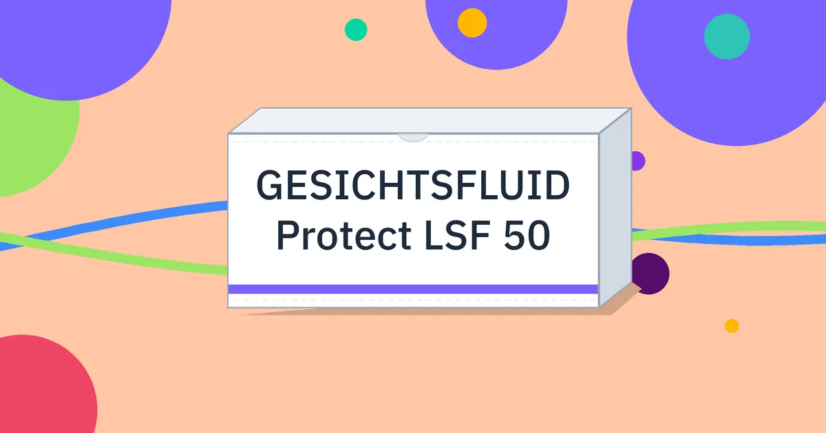 Symbolbild: Packung mit der Aufschrift GESICHTSFLUID Protect LSF 50 (PZN 20837823) – Verfügbarkeit und Bezug in Apotheken in Frankfurt am Main