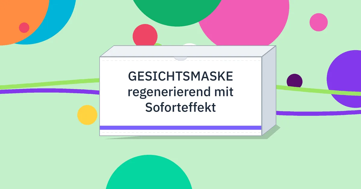 Symbolbild: Packung mit der Aufschrift GESICHTSMASKE regenerierend mit Soforteffekt (PZN 18796844) – Verfügbarkeit und Bezug in Apotheken in Frankfurt am Main