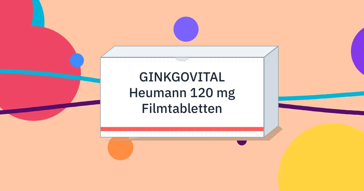 Symbolbild: Packung mit der Aufschrift GINKGOVITAL Heumann 120 mg Filmtabletten (PZN 11526225) – Verfügbarkeit und Bezug in Apotheken in Frankfurt am Main
