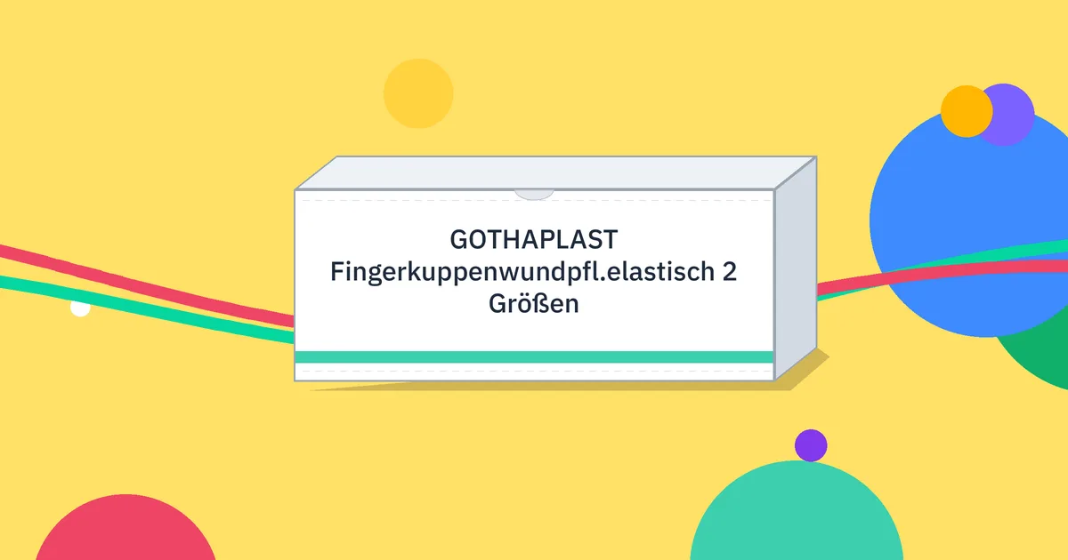Symbolbild: Packung mit der Aufschrift GOTHAPLAST Fingerkuppenwundpfl.elastisch 2 Größen (PZN 15575663) – Verfügbarkeit und Bezug in Apotheken in Frankfurt am Main