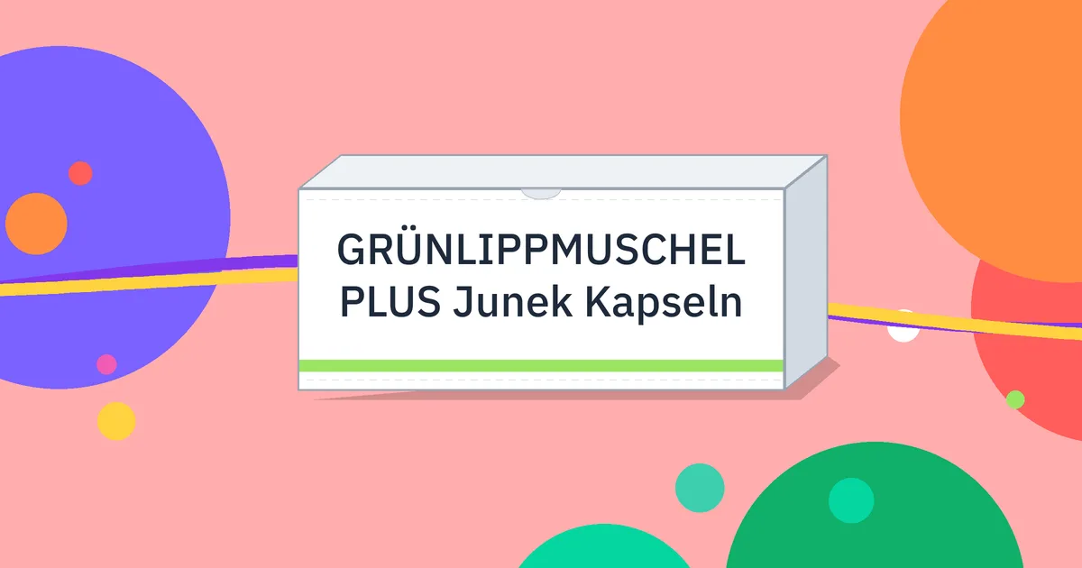 Symbolbild: Packung mit der Aufschrift GRÜNLIPPMUSCHEL PLUS Junek Kapseln (PZN 03543132) – Verfügbarkeit und Bezug in Apotheken in Frankfurt am Main