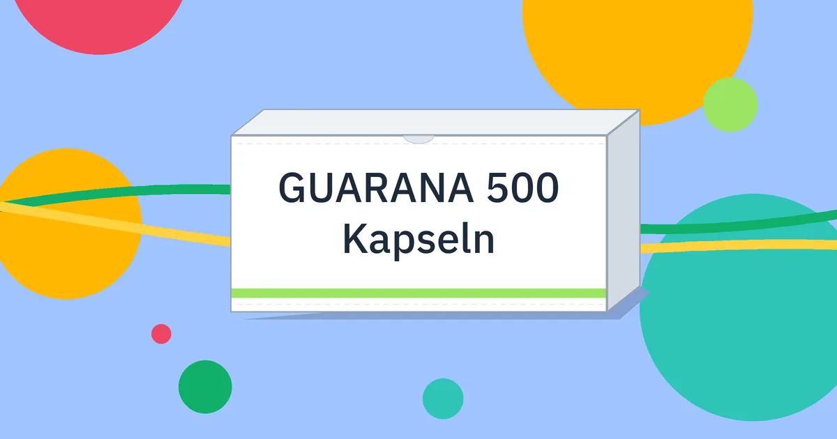 Symbolbild: Packung mit der Aufschrift GUARANA 500 Kapseln (PZN 09389169) – Verfügbarkeit und Bezug in Apotheken in Frankfurt am Main