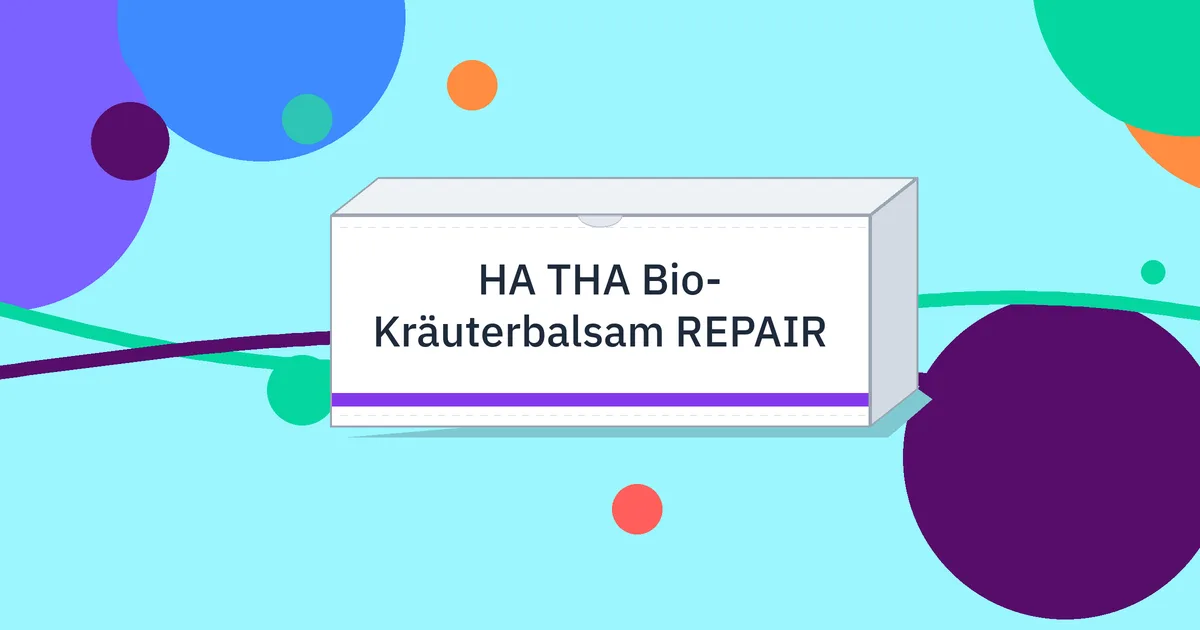 Symbolbild: Packung mit der Aufschrift HA THA Bio-Kräuterbalsam REPAIR (PZN 13167718) – Verfügbarkeit und Bezug in Apotheken in Frankfurt am Main