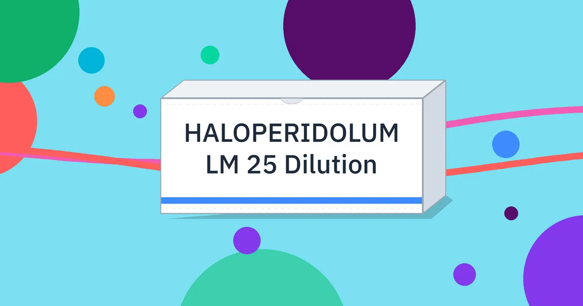 Symbolbild: Packung mit der Aufschrift HALOPERIDOLUM LM 25 Dilution (PZN 12883648) – Verfügbarkeit und Bezug in Apotheken in Frankfurt am Main