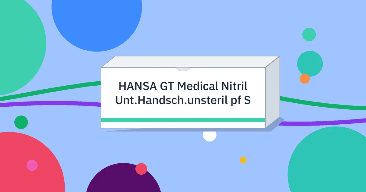 Symbolbild: Packung mit der Aufschrift HANSA GT Medical Nitril Unt.Handsch.unsteril pf S (PZN 20769139) – Verfügbarkeit und Bezug in Apotheken in Frankfurt am Main