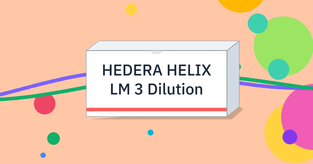 Symbolbild: Packung mit der Aufschrift HEDERA HELIX LM 3 Dilution (PZN 12885222) – Verfügbarkeit und Bezug in Apotheken in Frankfurt am Main